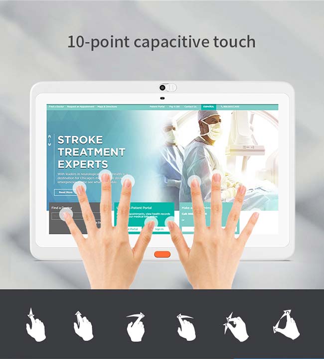 13.3 Inch Touch Medical Android Tablets Hospital Patient POE 2GB Ram