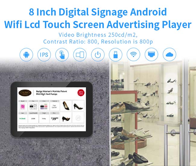Multi Language POE Digital Signage 10 Point Capacitive Touch Android 8.1