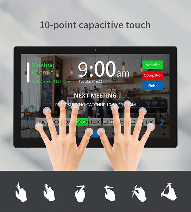 Multi Language Digital Signage Meeting Room Booking RK3399 Full HD Image