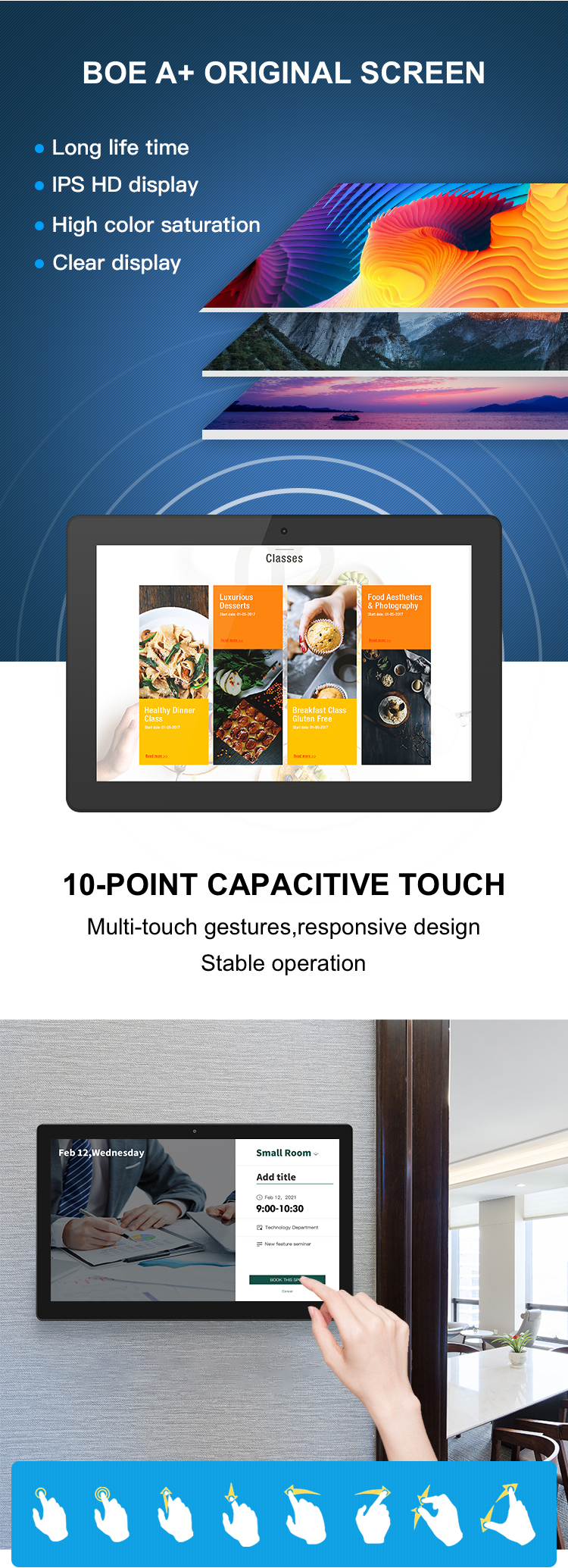 10.1inch RK3566 Conference Room Digital Signage Display For Meeting Room