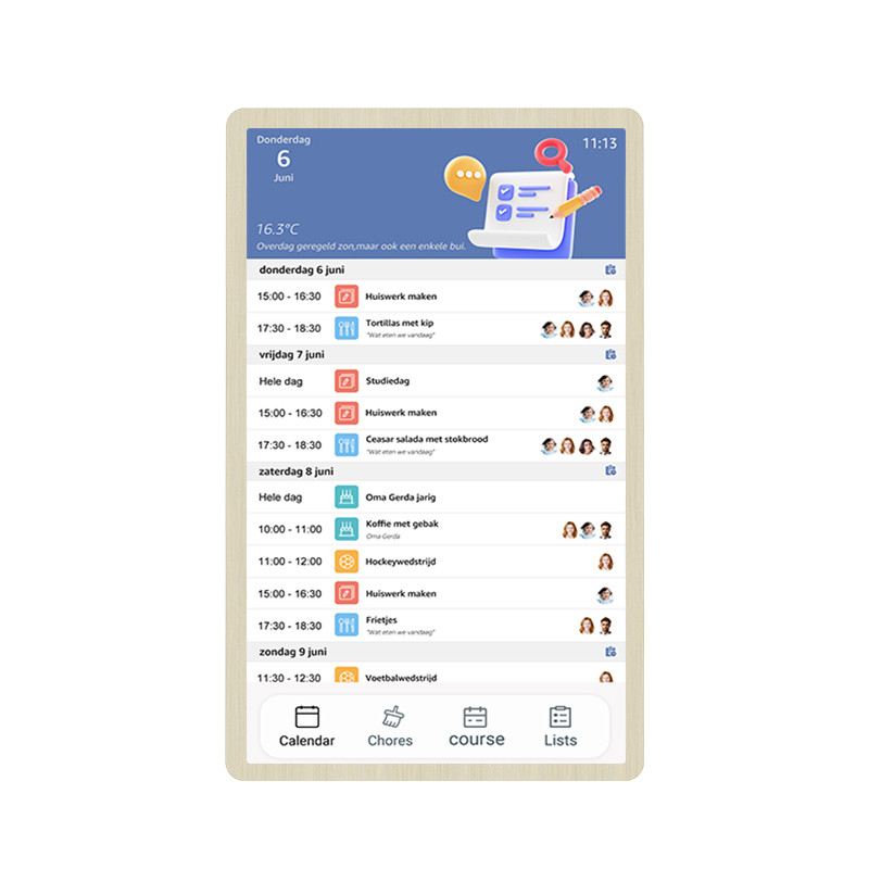 Factory smart calendar family calendar checklist display RK3576 android ...
