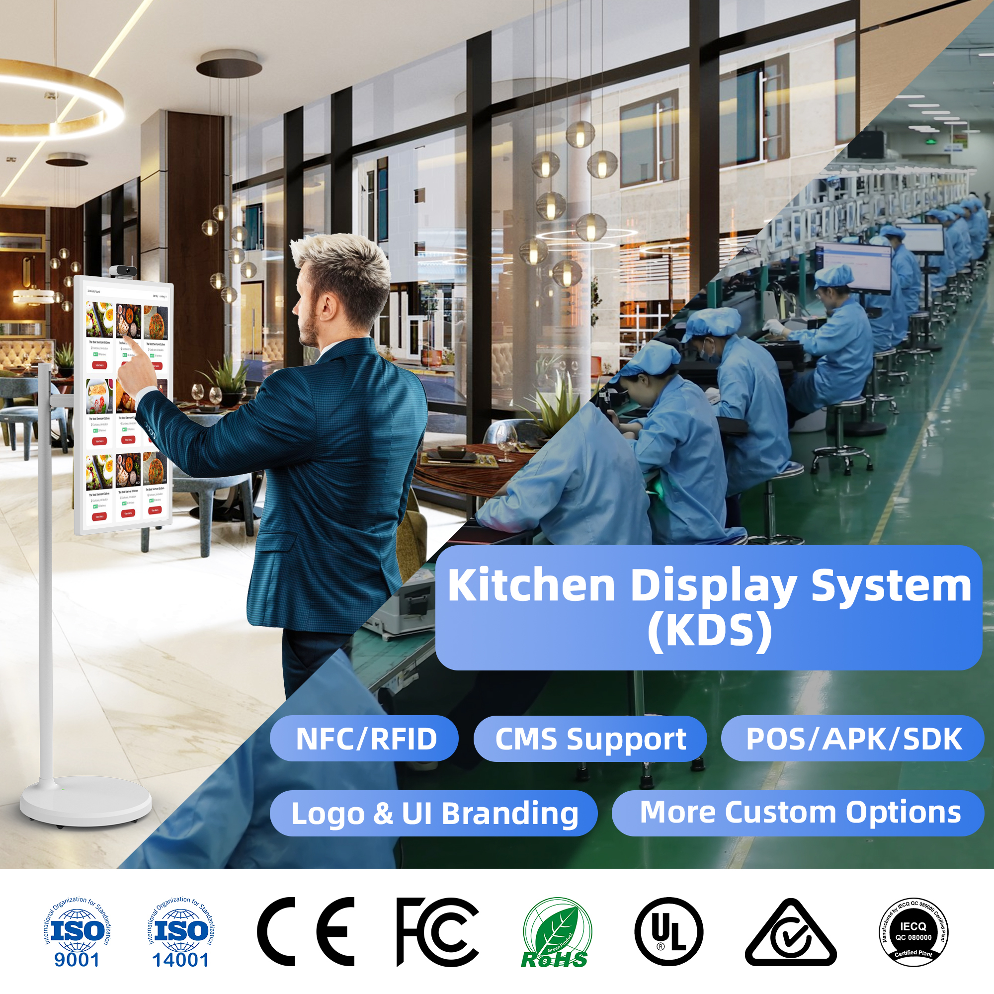 23.8" Android Digital Signage with Adjustable Stand & Touch Screen